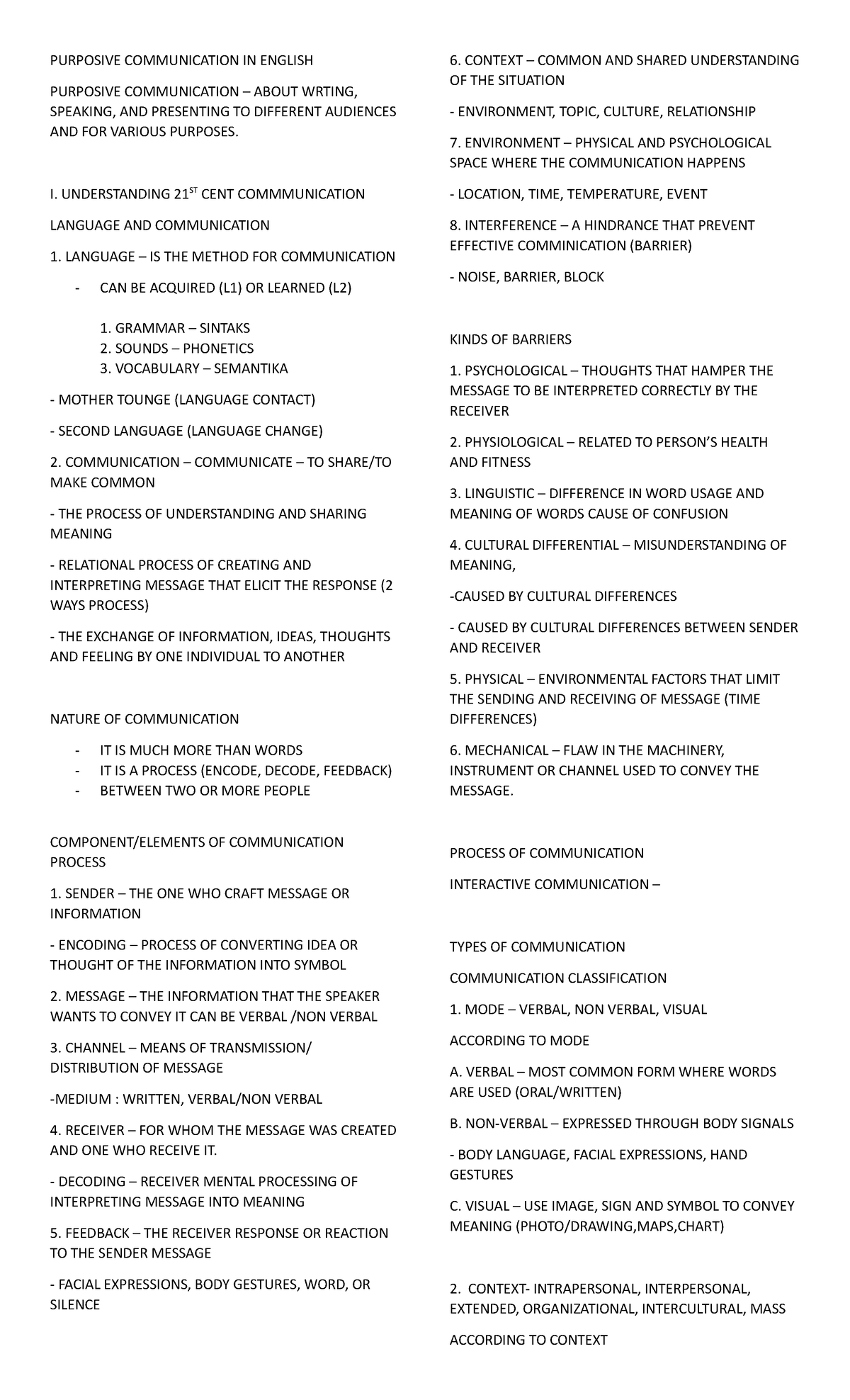 Purposive Communication IN English PURPOSIVE COMMUNICATION IN ENGLISH