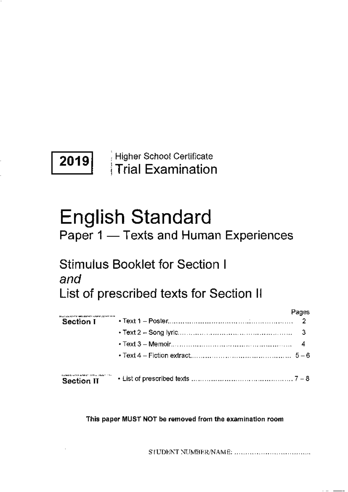 Standard Ind Trial Exam Paper 1 2019 - 2019 Higher School Certificate ...