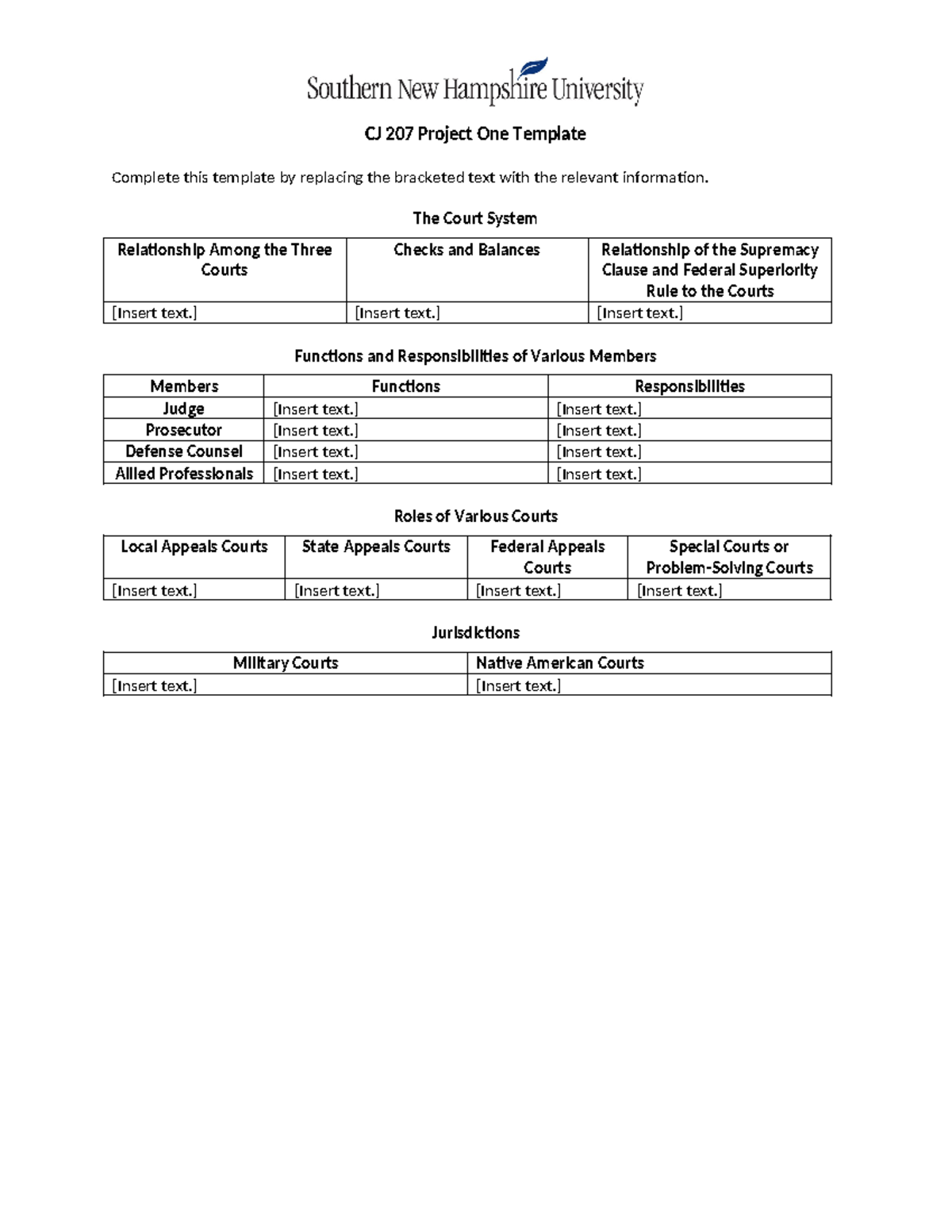 CJ 207 Project One Template - CJ 207 Project One Template Complete this ...