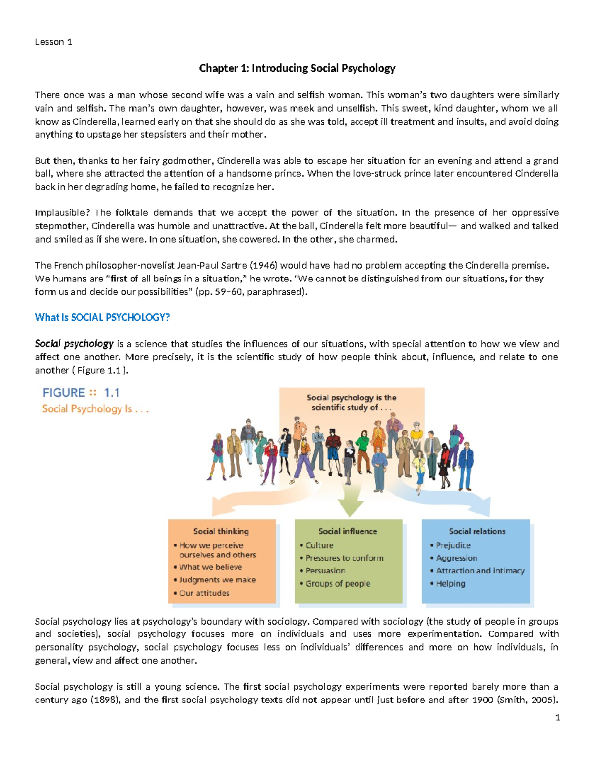 Chapter 1 Introduction - Chapter 1: Introducing Social Psychology There ...