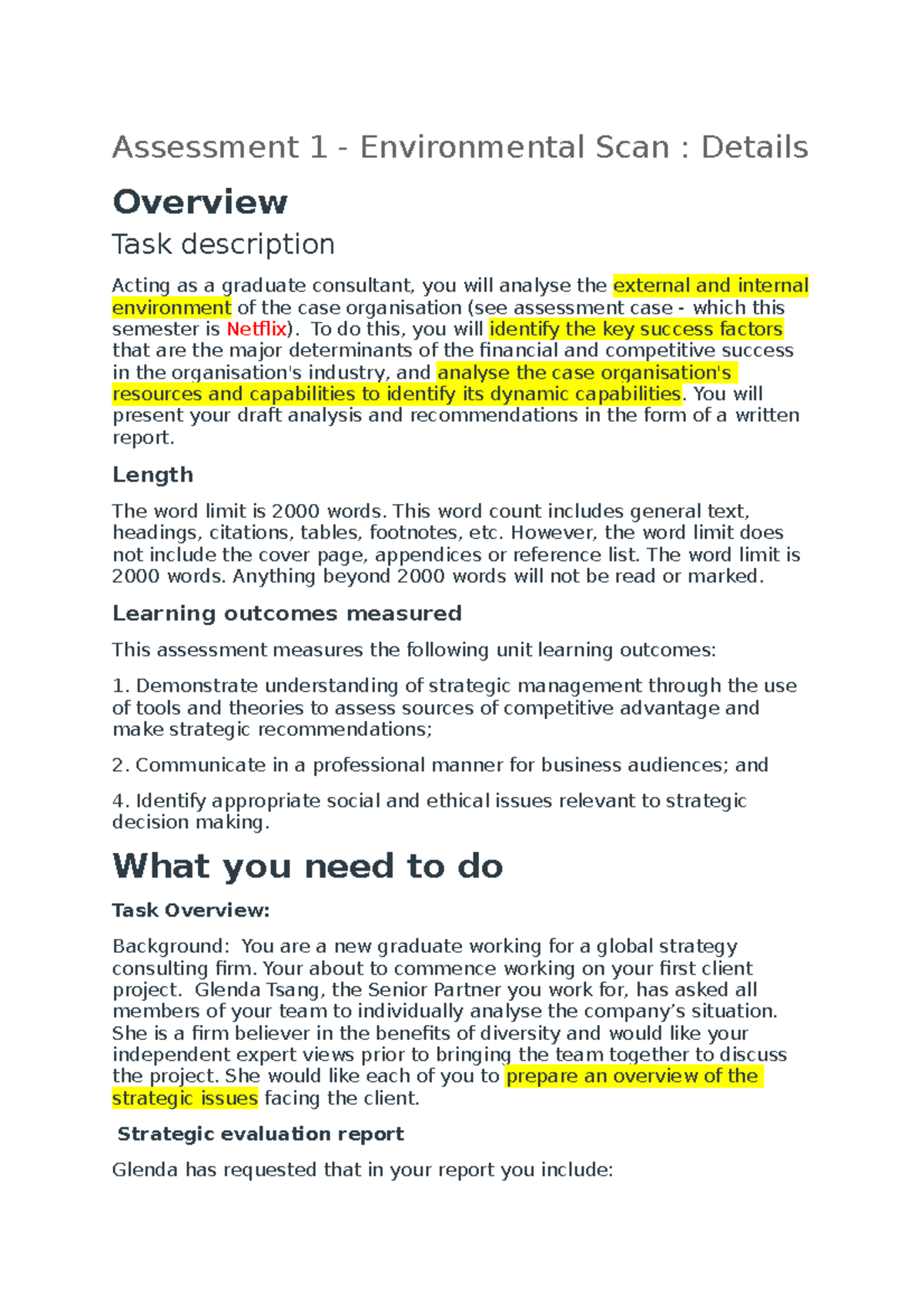 MGB133 Assessment 1 - nil - Assessment 1 - Environmental Scan : Details ...