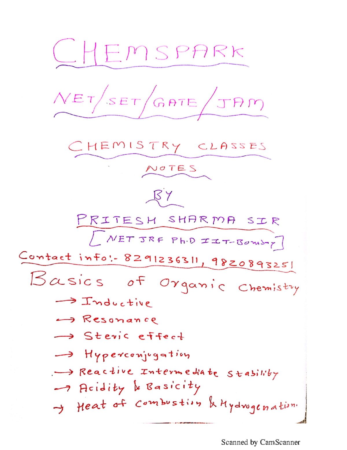 GOC Handwritten Notes - Chem Content - CHEM 1B - Studocu