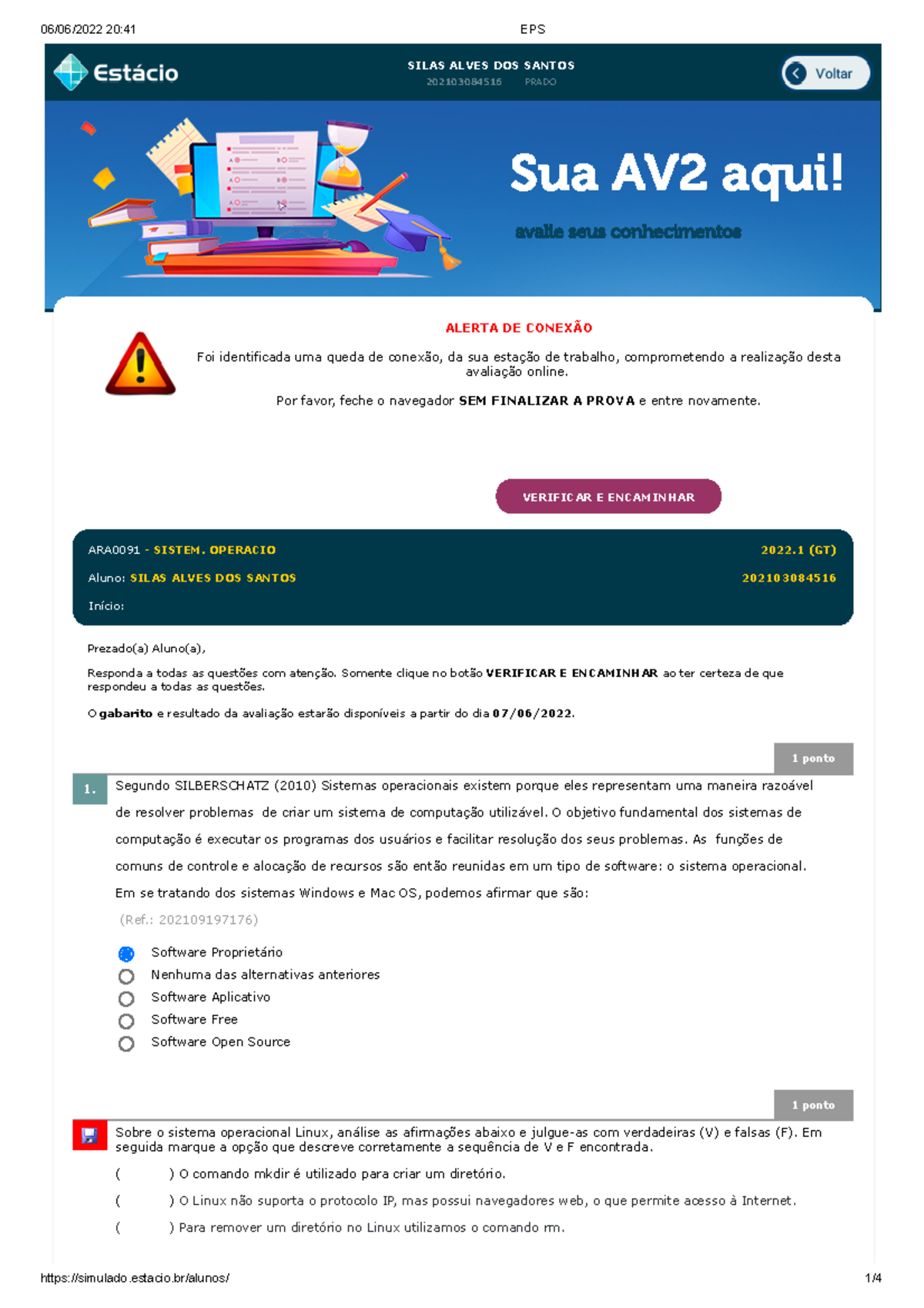 AV2 - av2 - SILAS ALVES DOS SANTOS Sua AV2 aqui! 202103084516 PRADO ...