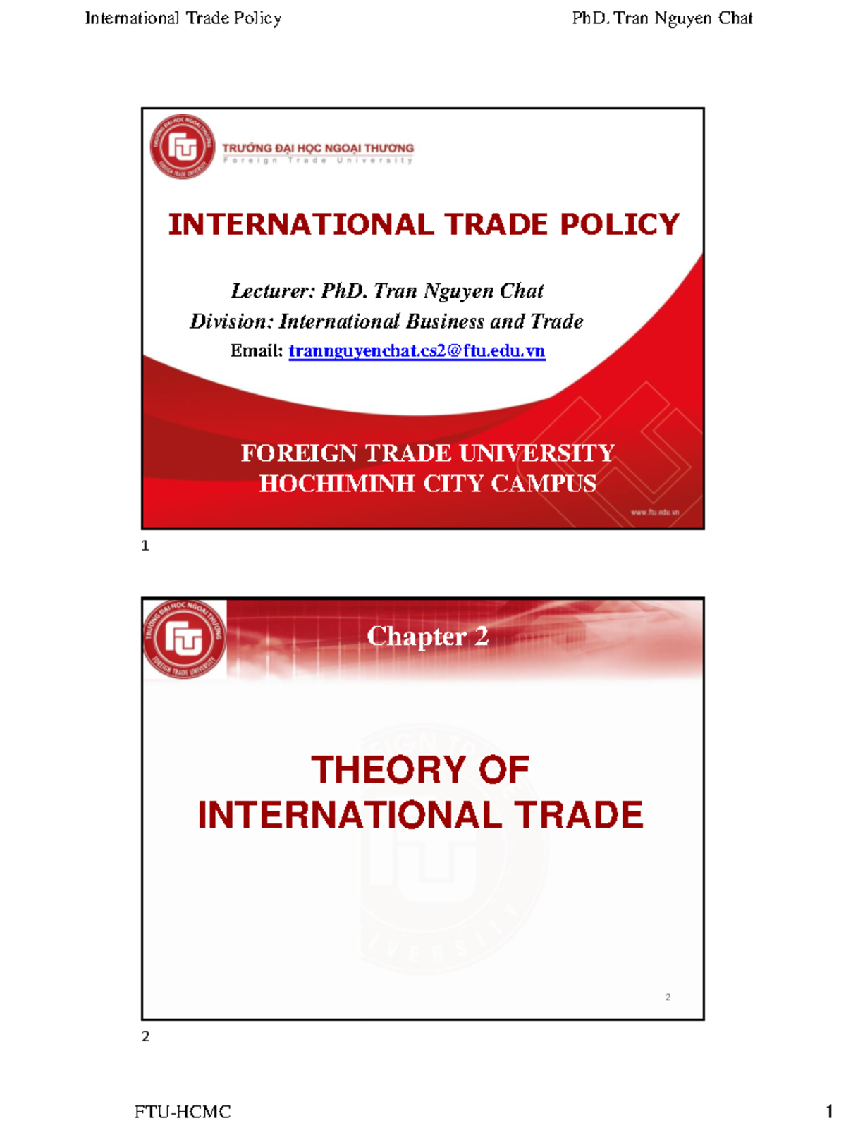 Cstmqt K60CLC C2 - Theory of international trade - preclass handouts ...