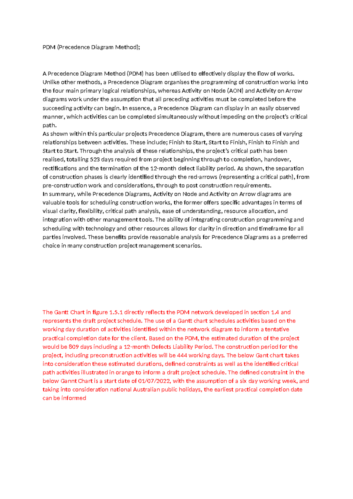 PDM evaluation - PDM (Precedence Diagram Method); A Precedence Diagram ...