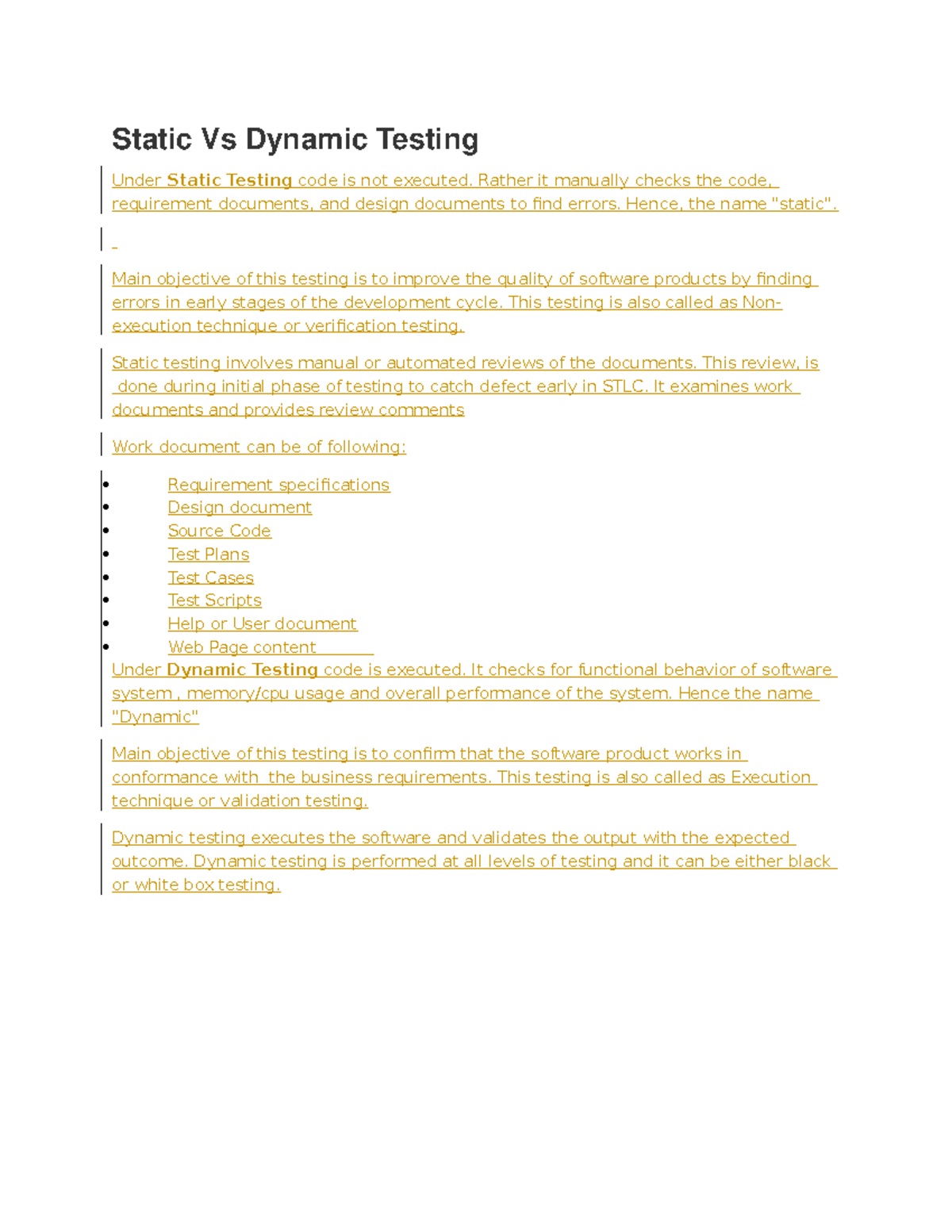 Static Testing and Dynamic Testing - Static Vs Dynamic Testing Under ...