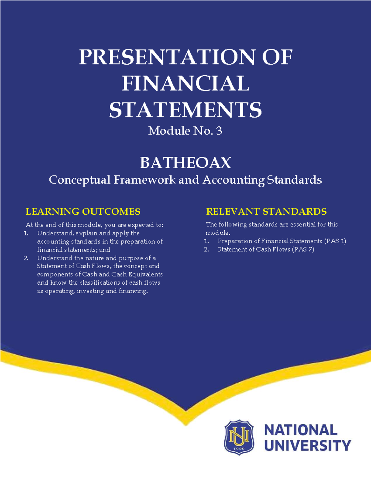 Module 03 - Presentation of Financial Statements - PRESENTATION OF ...