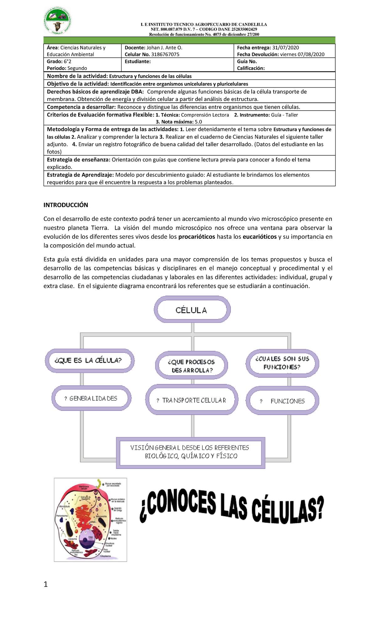 Taller ciencias sexto - Warning: TT: undefined function: 32 Warning: TT: undefined function: 32 ...