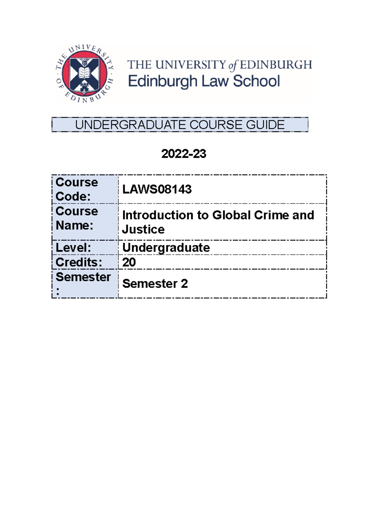 Course Guide 2022-23 - Updated - UNDERGRADUATE COURSE GUIDE 2022 ...