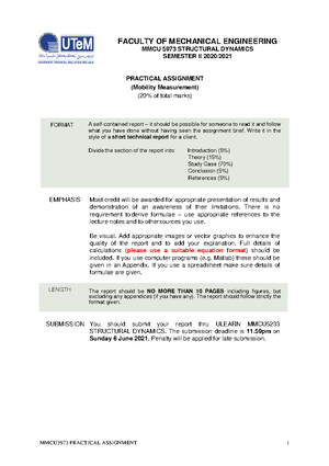 SKAA 4223 SAB 4223 2 - good - Structural Dynamics - Studocu