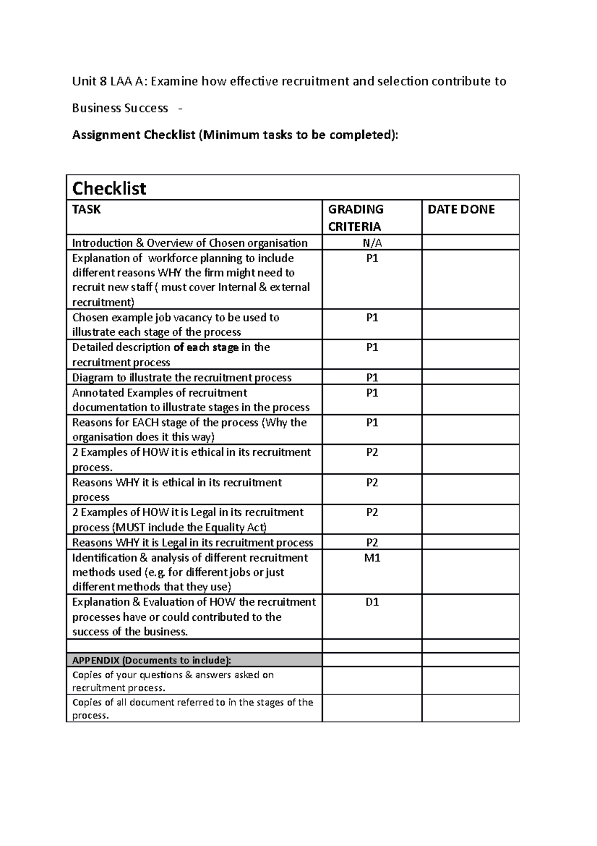 Unit 8 LA A Assignment Checklist - Unit 8 LAA A: Examine how effective ...