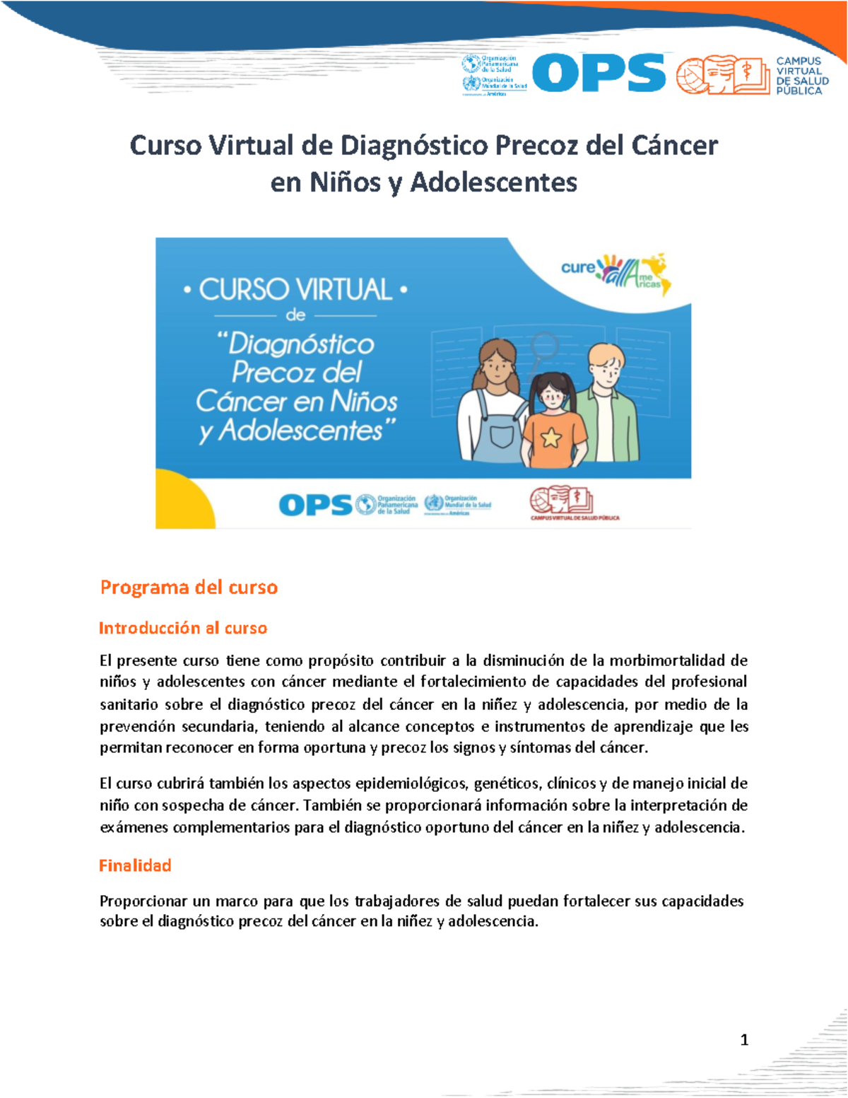 CVSP Diagnostico precoz de cancer infantil-GL - Curso Virtual de Diagnóstico Precoz del Cáncer ...