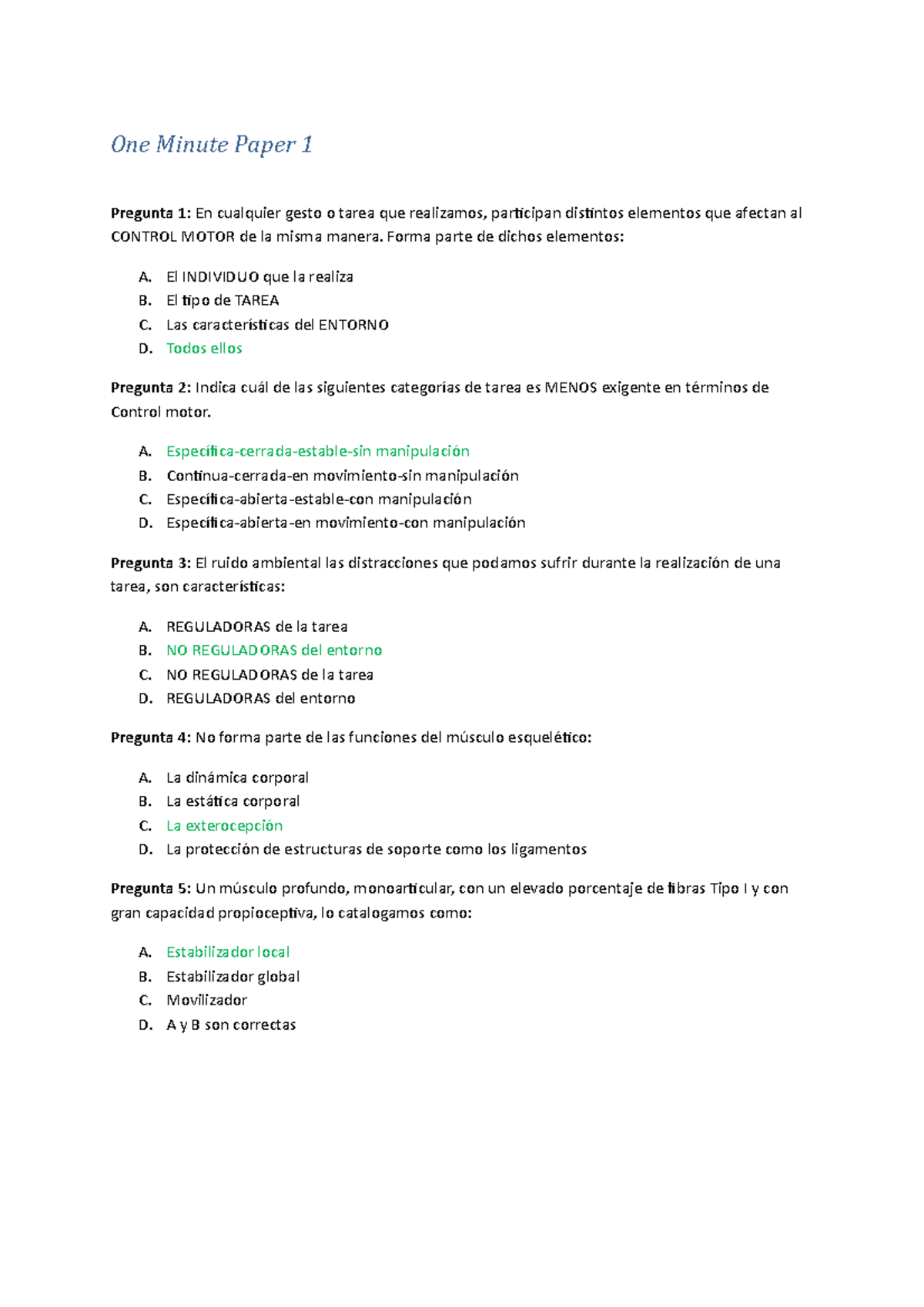 One Minute Paper 1 - Forma parte de dichos elementos: A. El INDIVIDUO ...
