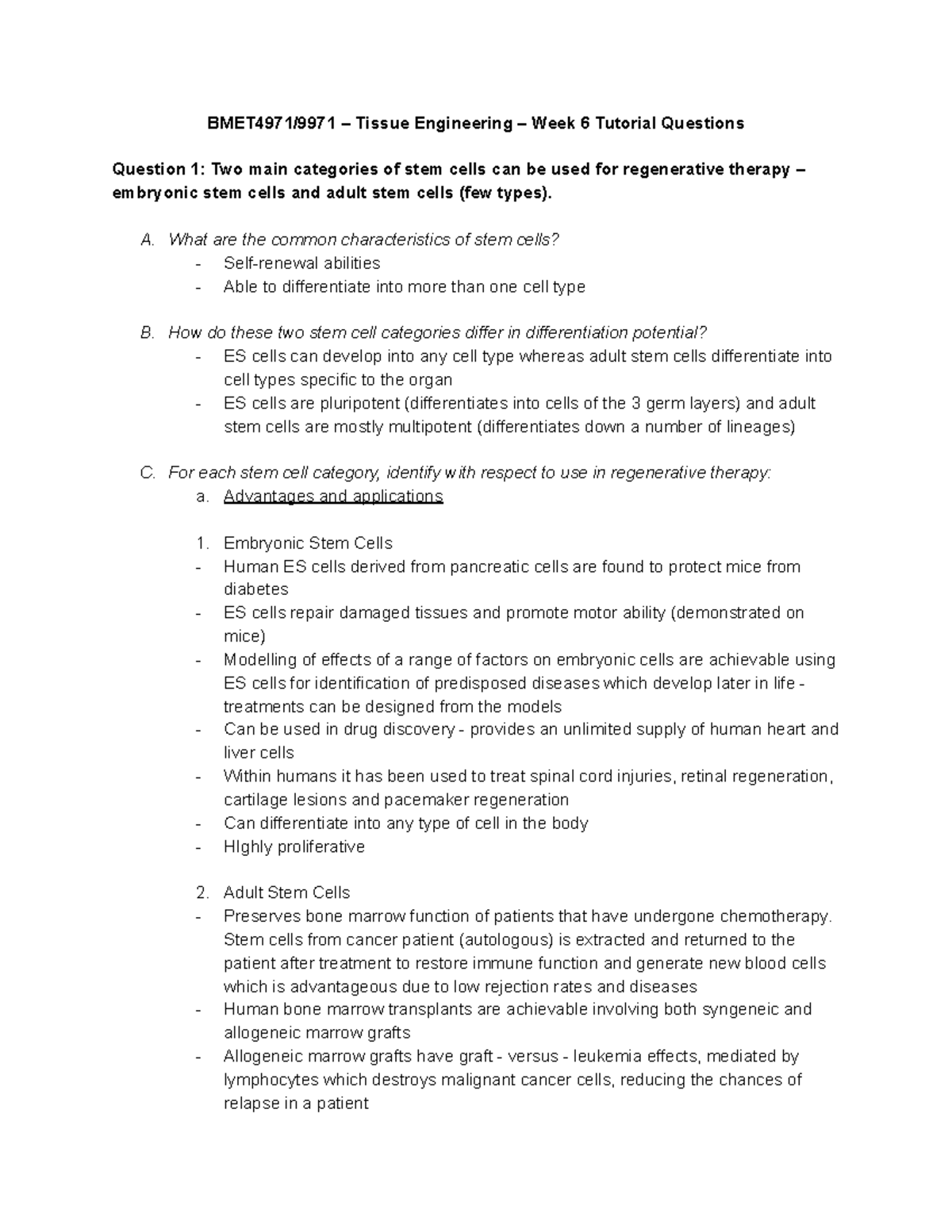 Week 6 Questions - Answers to tutorial quiz - BMET4971 - USyd - Studocu