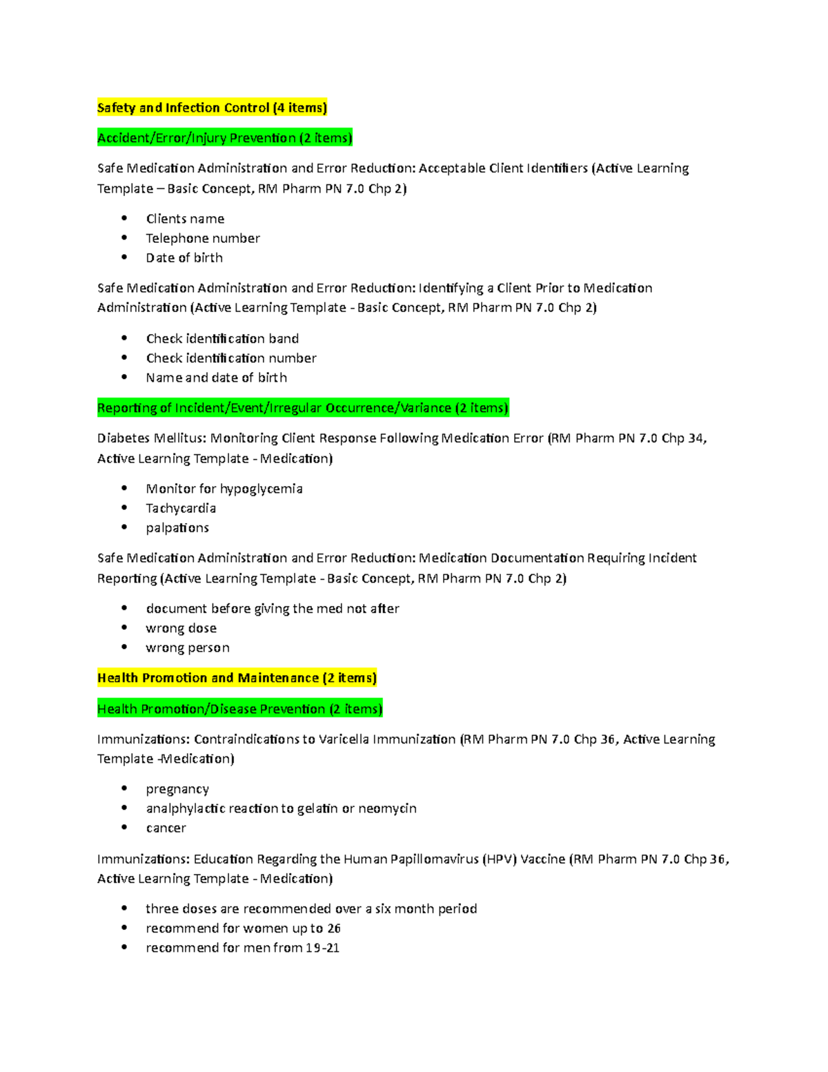 Pharm remediation - Safety and Infection Control (4 items) Accident ...