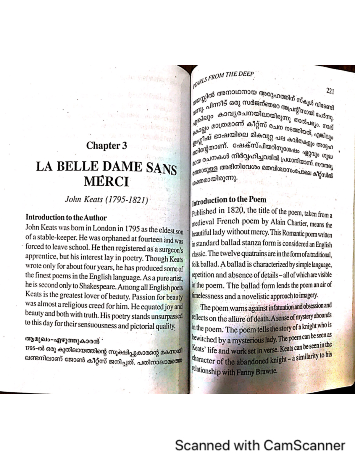La Belle Dame sans Merci - B.A English Language and Literature - Studocu