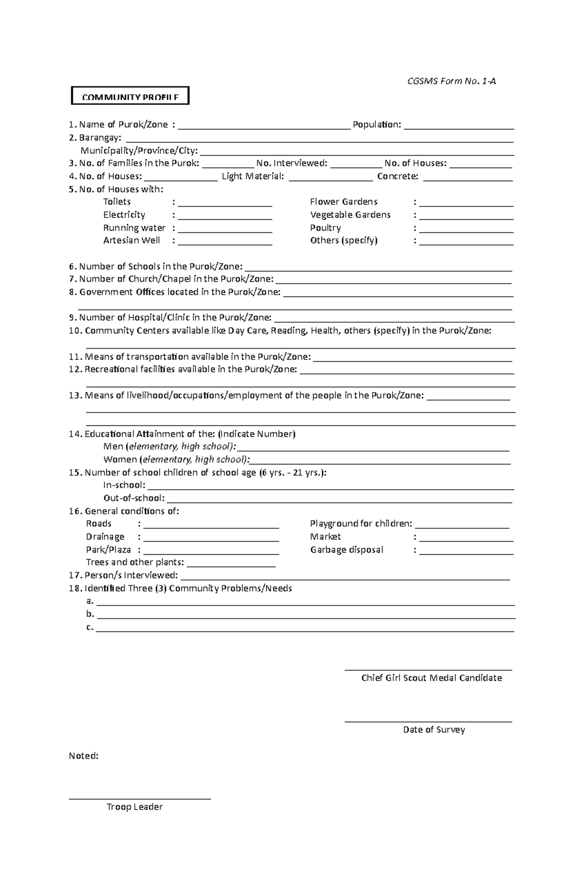 Cgsms-FORM-NO - GSP ENCAMPMENT - Name of Purok/Zone ...