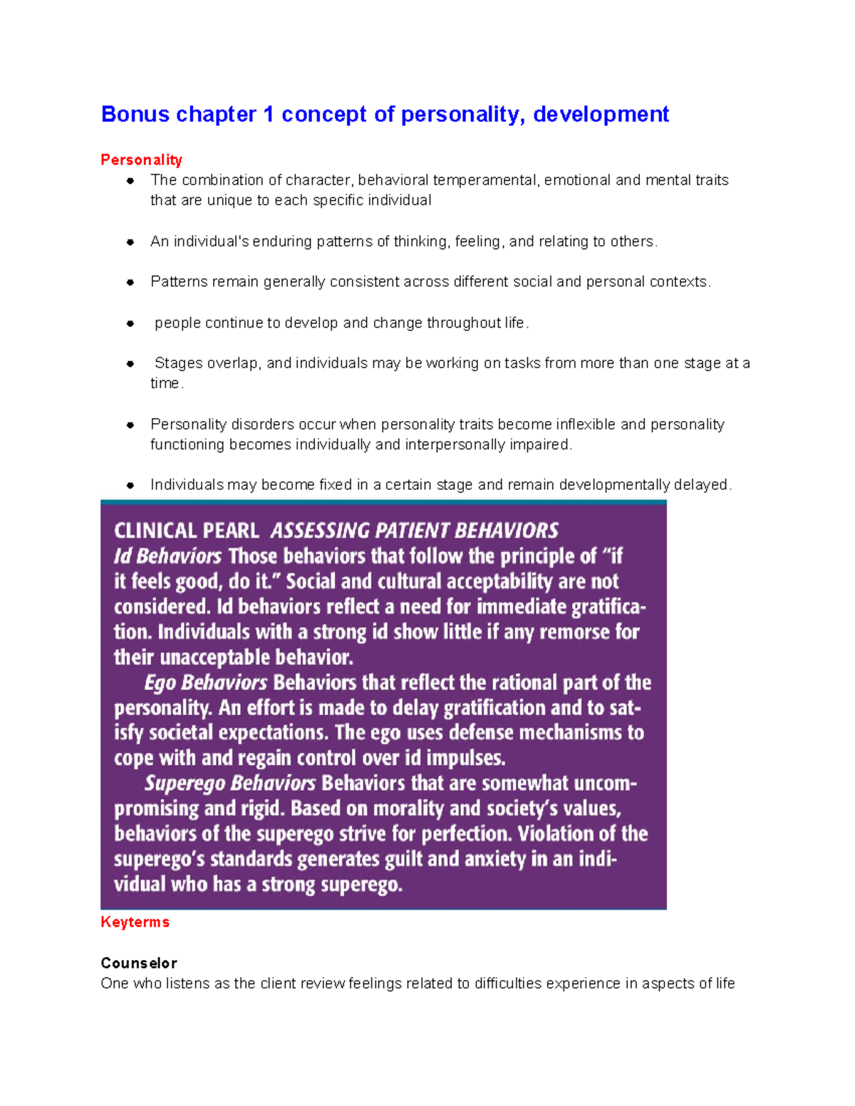 Bonus ch 1 concept personalities - Bonus chapter 1 concept of ...