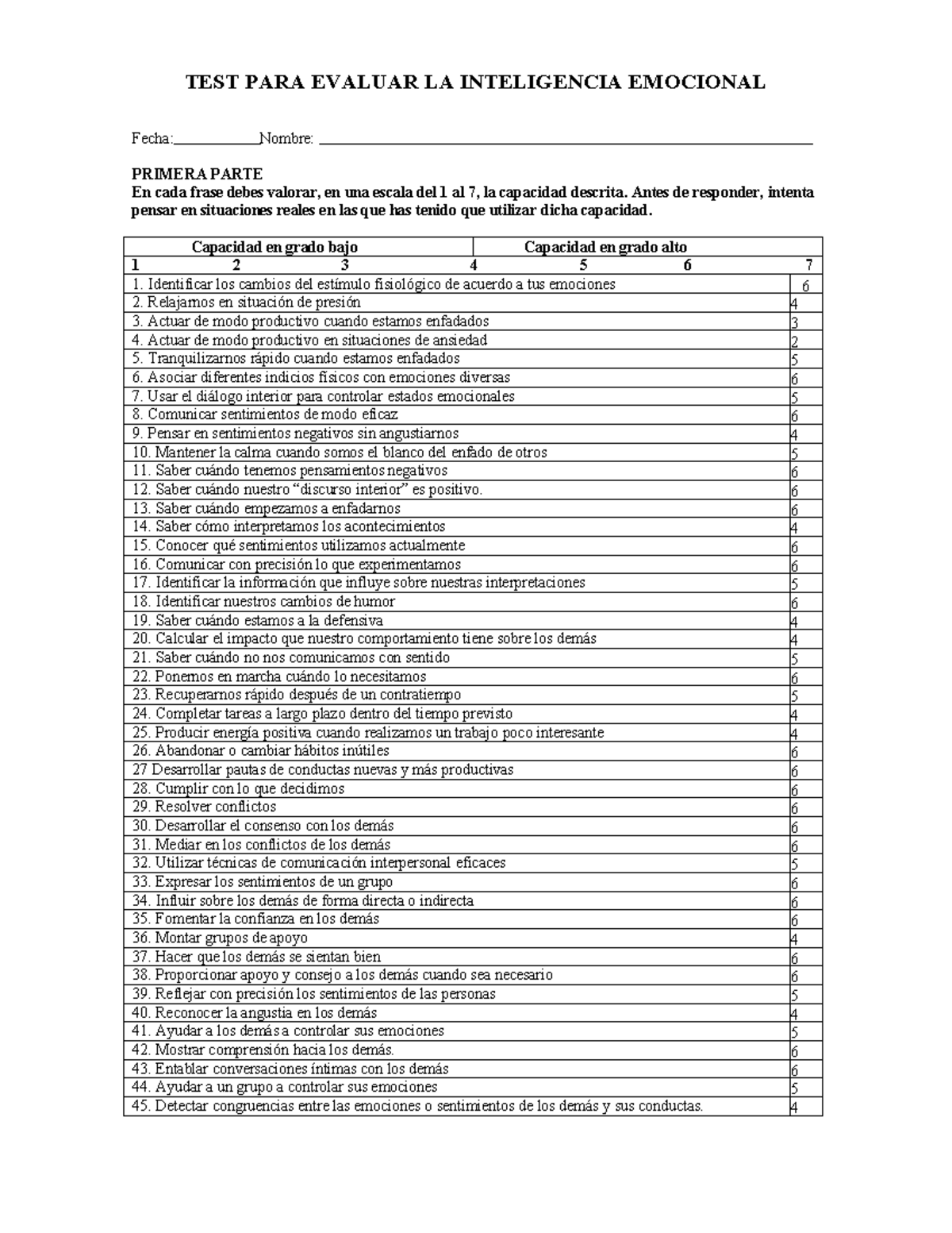 Test Evaluar IE (Competencias) - TEST PARA EVALUAR LA INTELIGENCIA ...