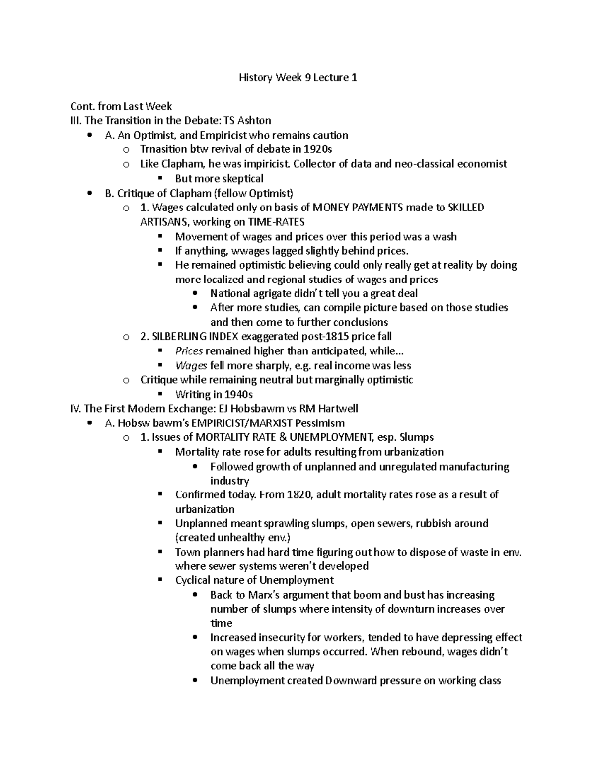 History Week 9 Lecture 1 - History Week 9 Lecture 1 Cont. from Last ...