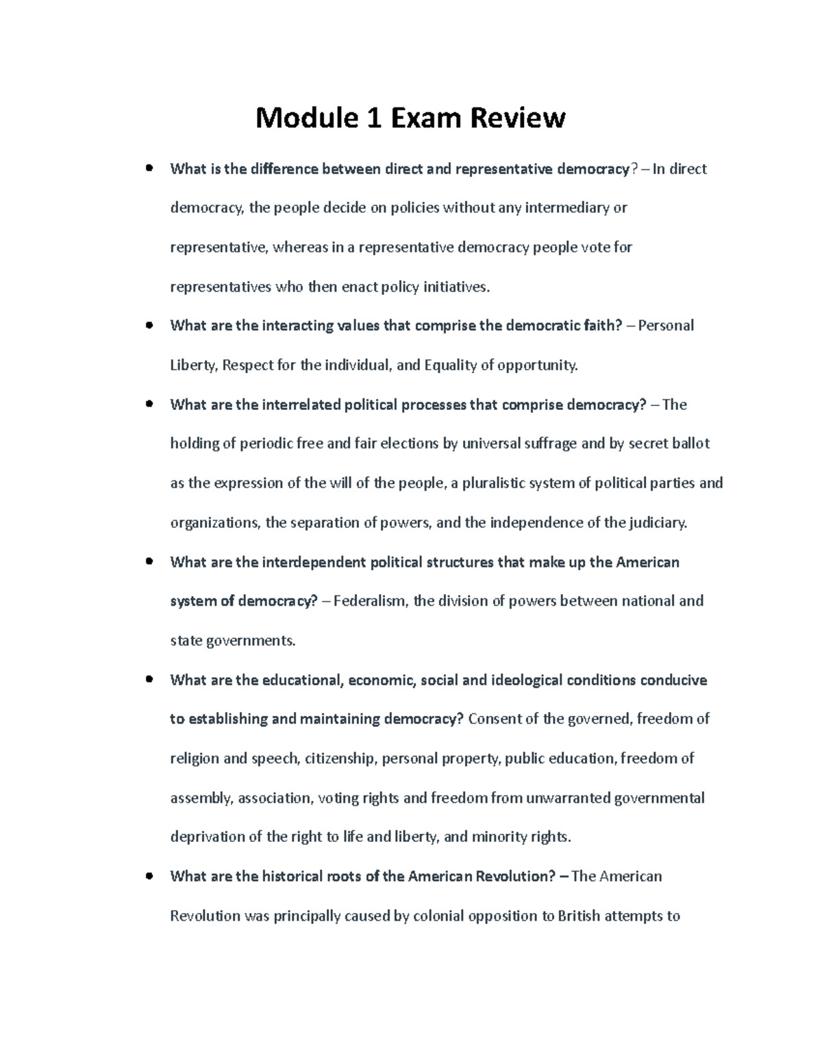 Module 1 Review AP Gov - aasdasdasfdsadsafasfa - Module 1 Exam Review ...
