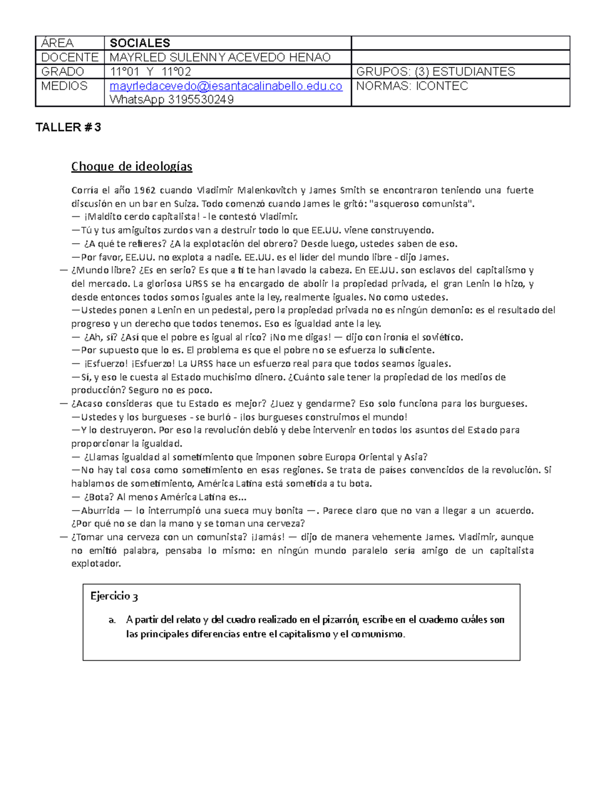 Taller # 3 - Iwskkemdmf - ÁREA SOCIALES DOCENTE MAYRLED SULENNY ACEVEDO ...