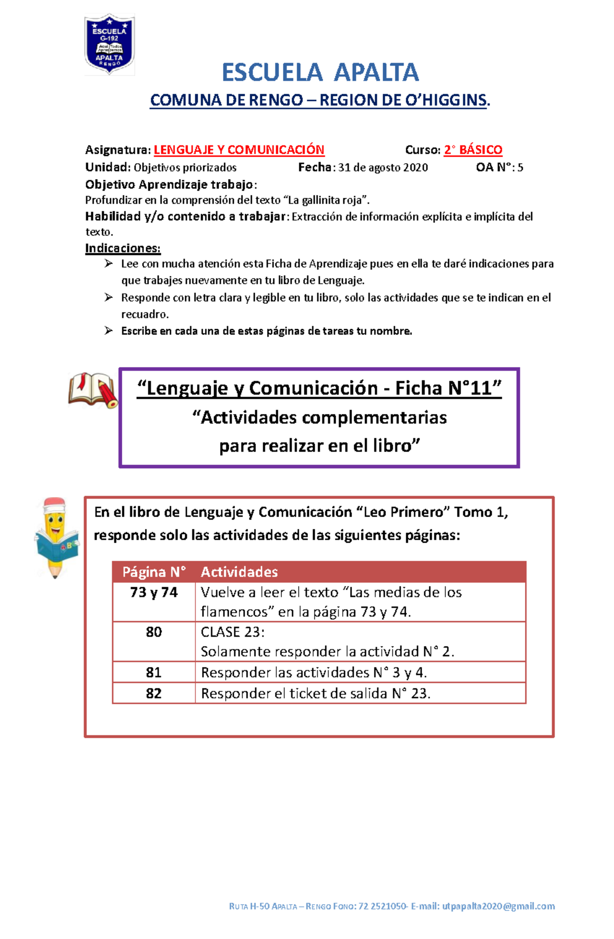 Ficha 11 - Lenguaje - 21 DE SEPT - Historia - Studocu