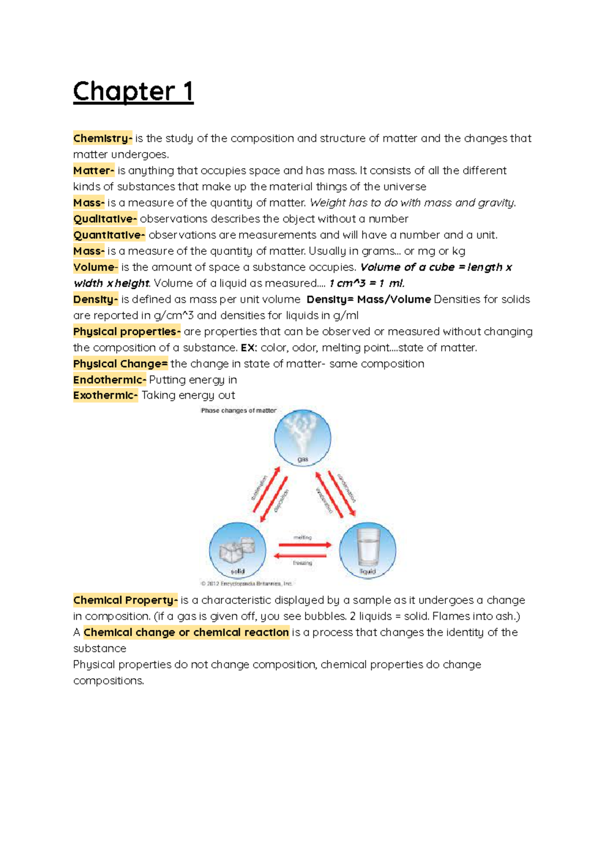 Ch. 1 Notes - Intro to Chem - Google Docs - Chapter 1 Chemistry- is the ...