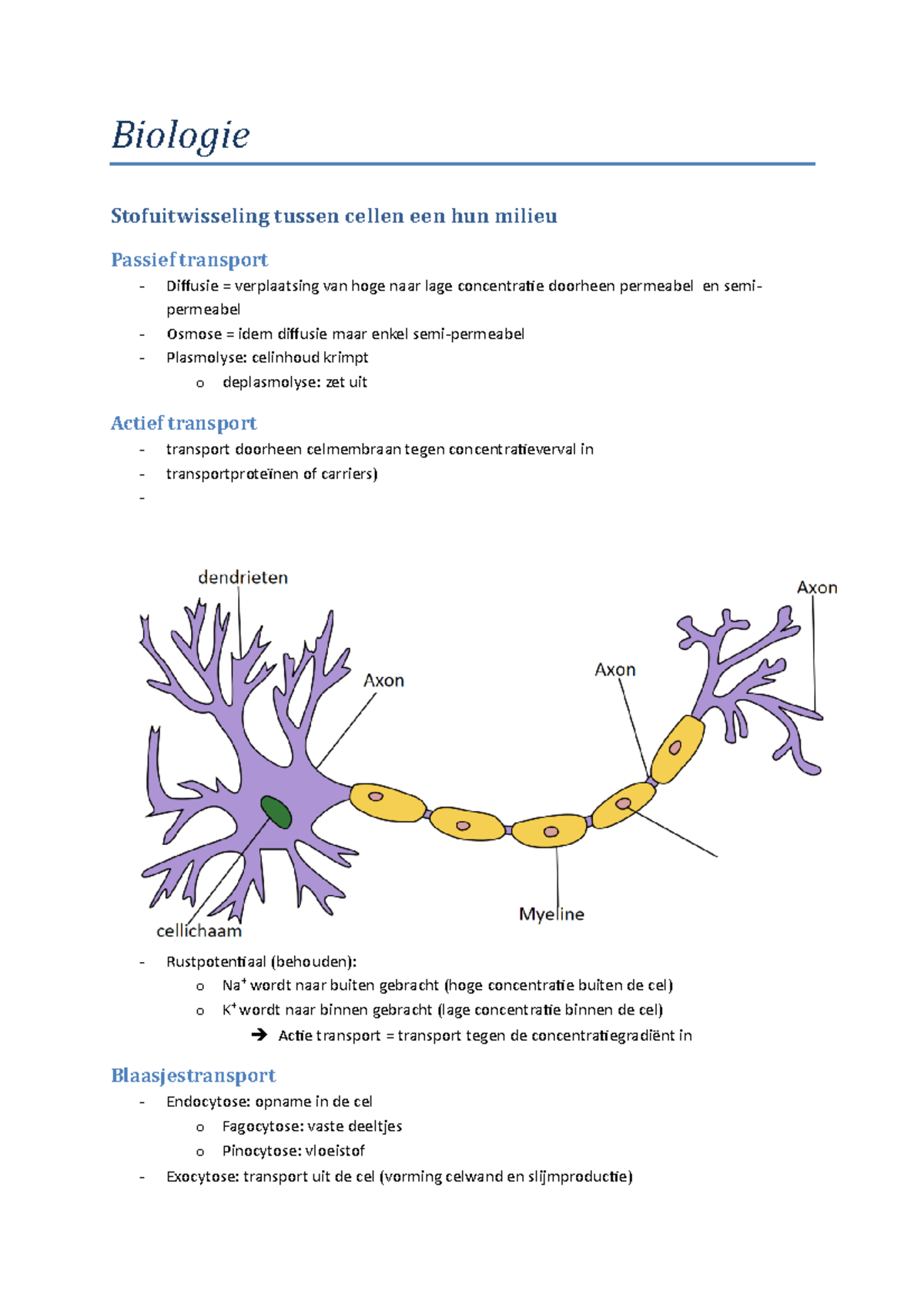 Grote test 13032015 Biologie - Biologie Stofuitwisseling tussen cellen ...