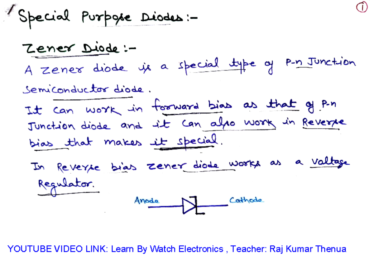 Special Purpose Diodes - Speci Purpose Diods Zenes Duode A zener dioda ...