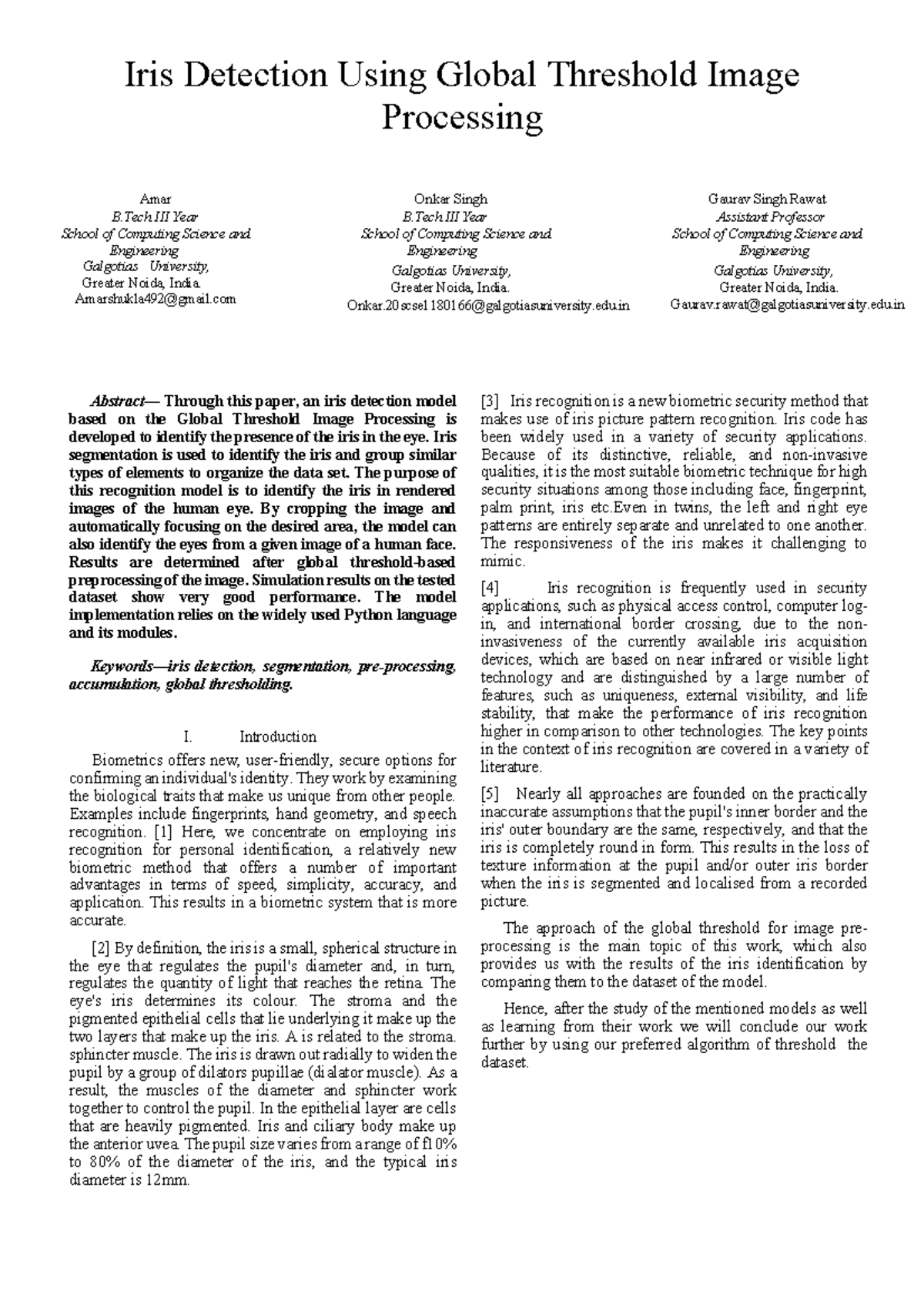 Iris Detection Using Global Threshold Image Processing - Iris Detection ...