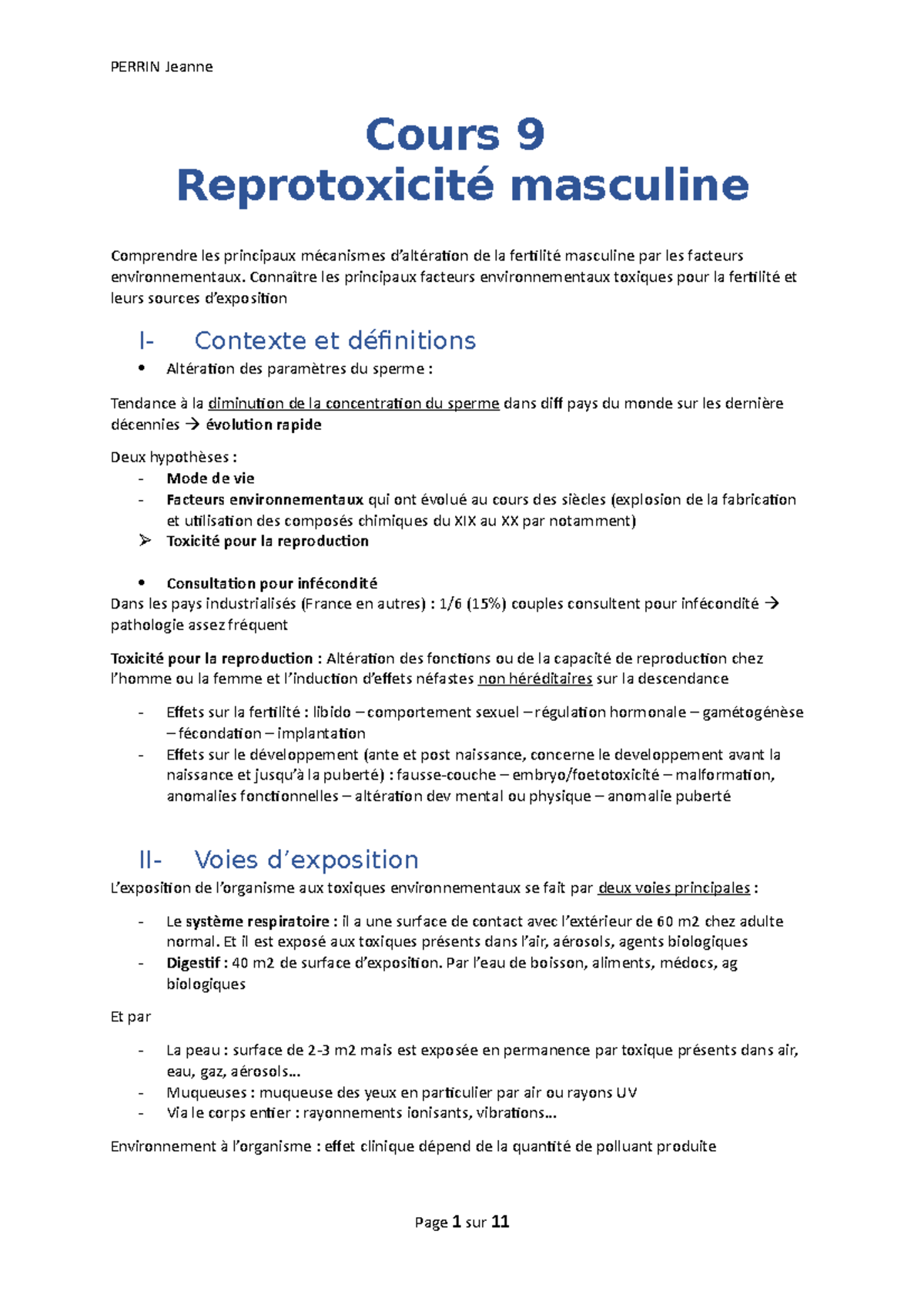 Reprotoxicité masculine - Cours 9 Reprotoxicité masculine Comprendre ...