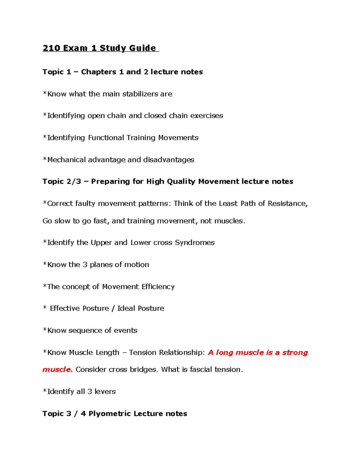 210 Exam 1 Study Guide - 210 Exam 1 Study Guide Topic 1 – Chapters 1 ...