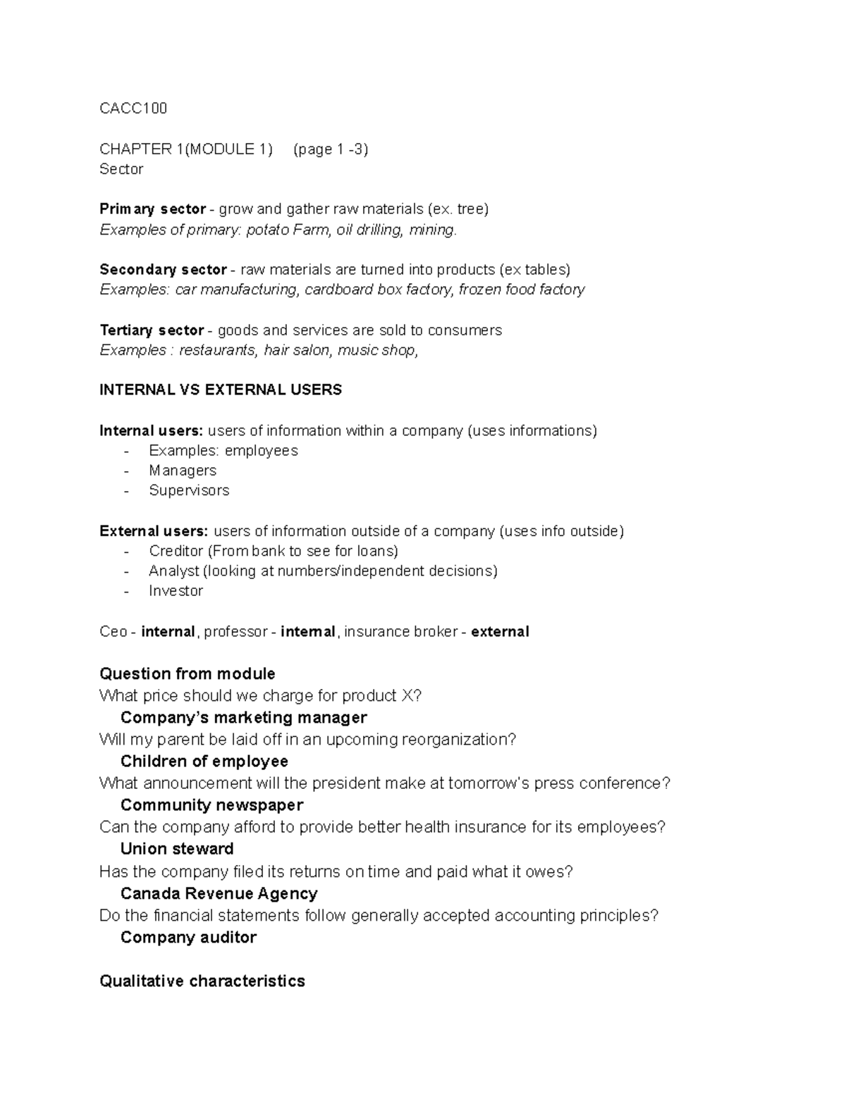CACC100- module 1-3 (online class ryerson) - CACC CHAPTER 1(MODULE 1 ...