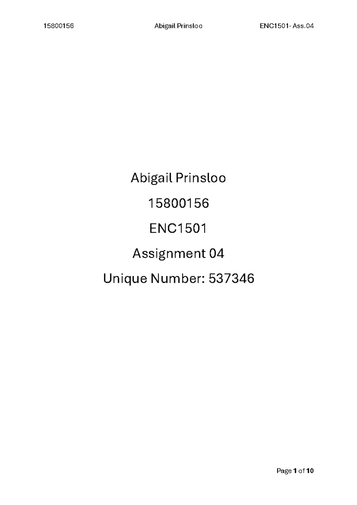 15800156 ENC1501 Ass04 - Abigail Prinsloo - ENC Assignment Unique ...