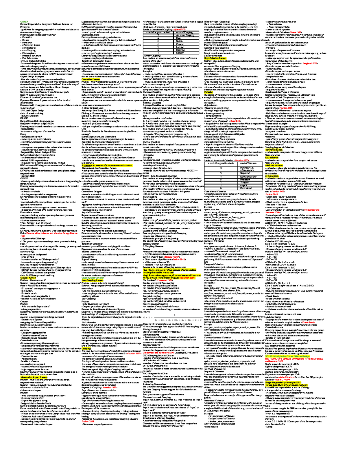 Exam 3 Cheat Sheet - Study materials for software testing - GRASP ...