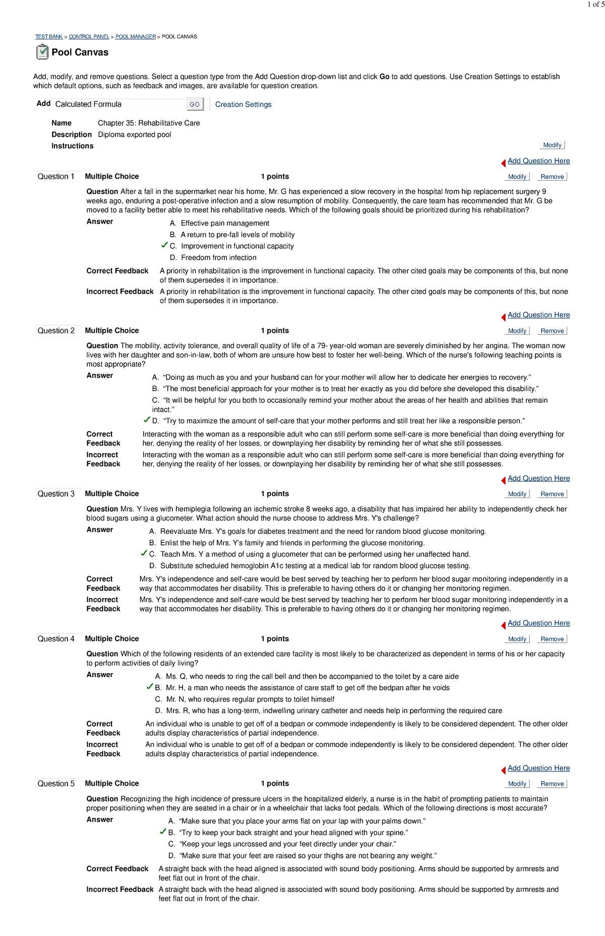 35 - Practice questions - TEST BANK > CONTROL PANEL > POOL MANAGER ...