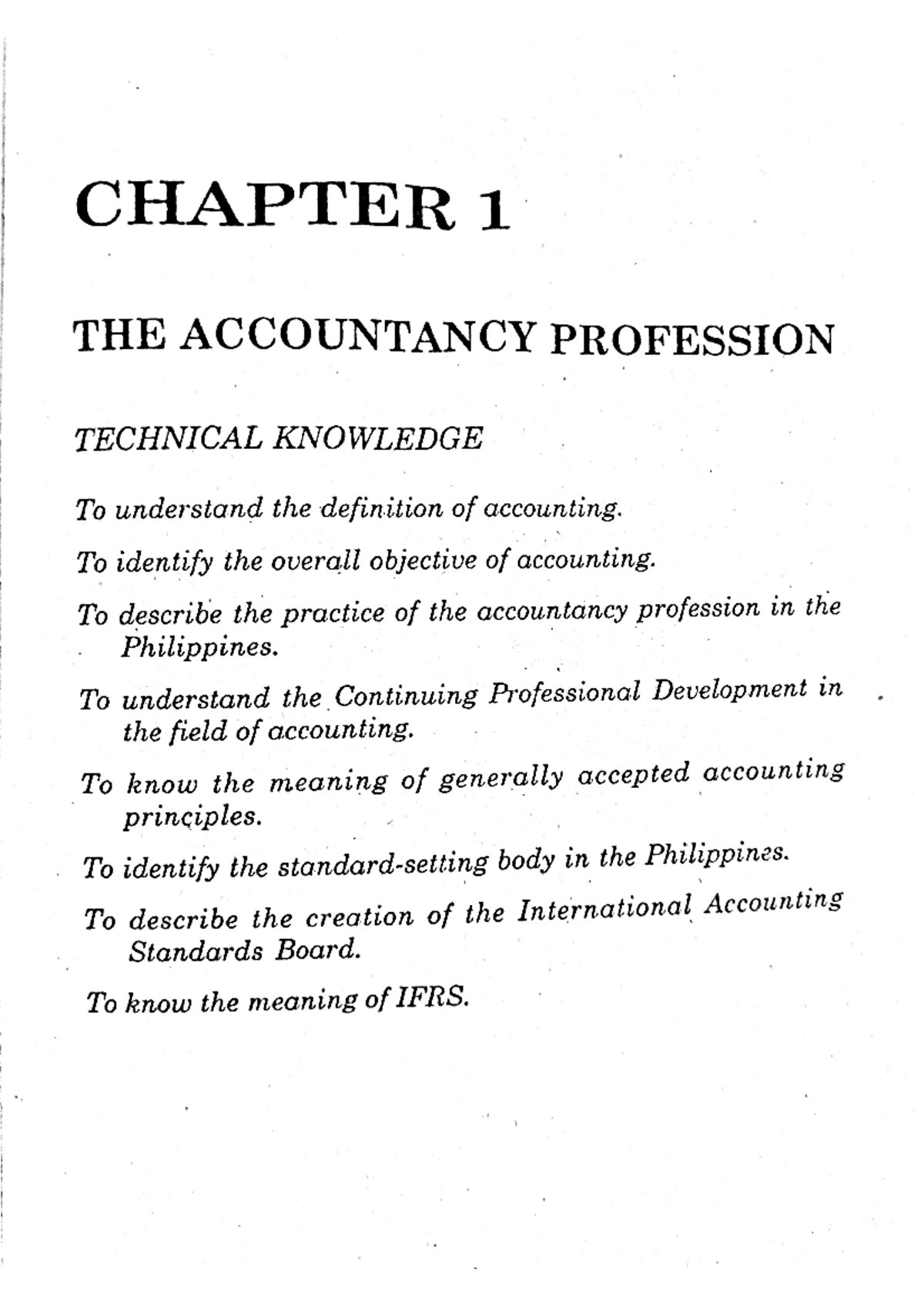 Chapter #1 - The Accountancy Profession - Bachelor of Science in ...