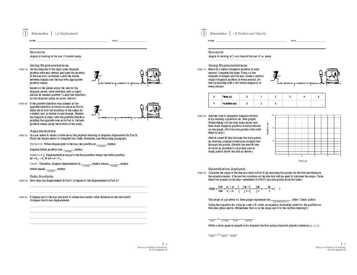 2019 AP P1 SW U1 page 2 to 6 - | 4 UNIT 1 Kinematics | 1 Displacement ...