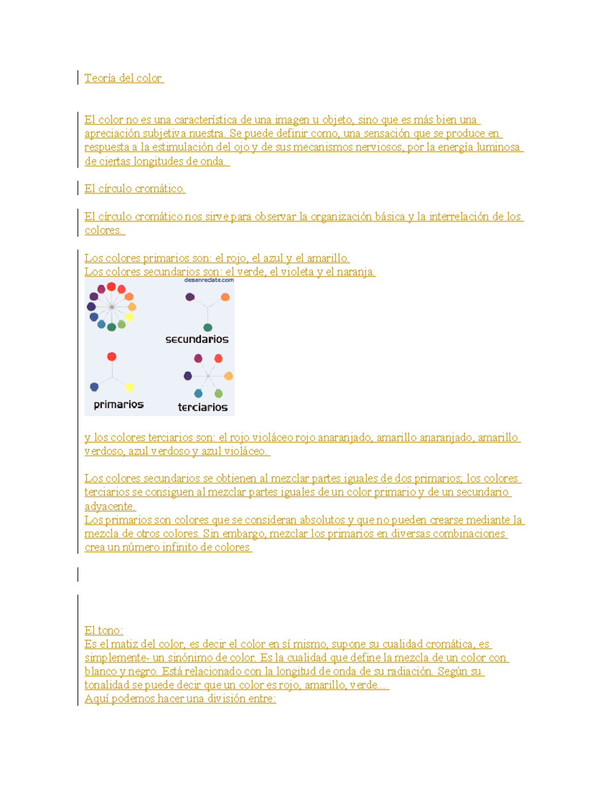 El Color - Teoría del color El color no es una característica de una ...