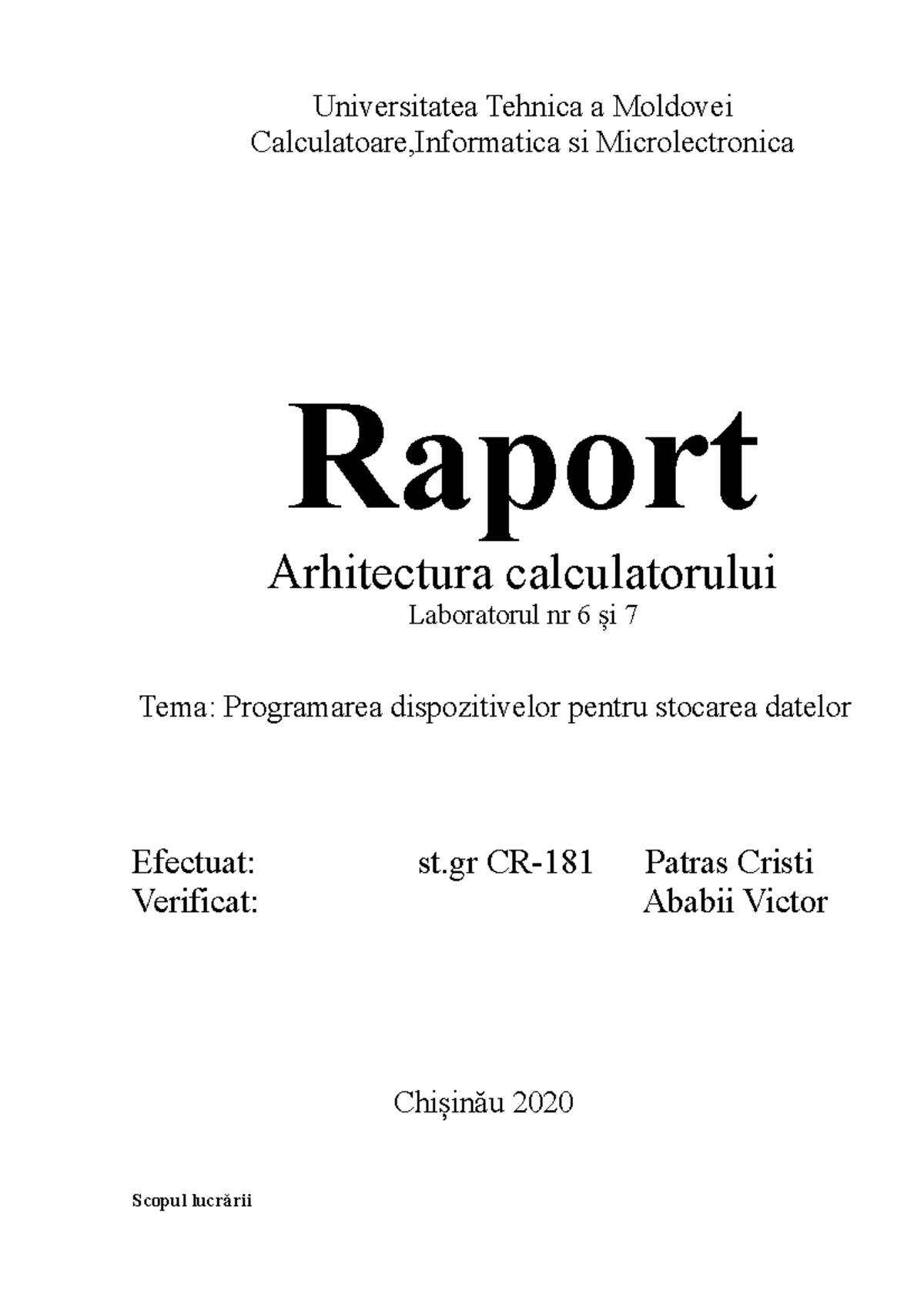 Laboratorul 6 ,7 - SDVSD - Universitatea Tehnica a Moldovei ...