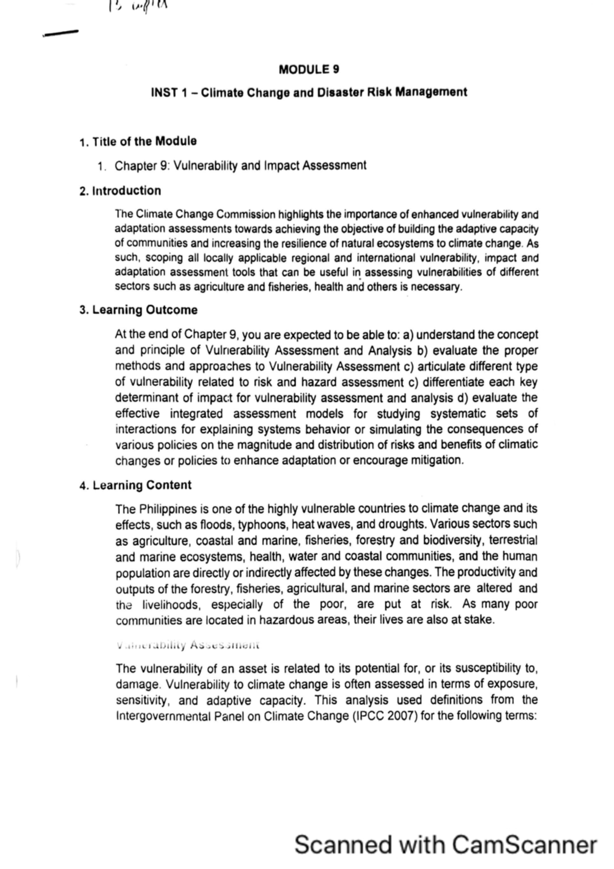 Ccdrm-module 09 - MODULE 9 INST 1 Climate Change and Disaster Risk ...