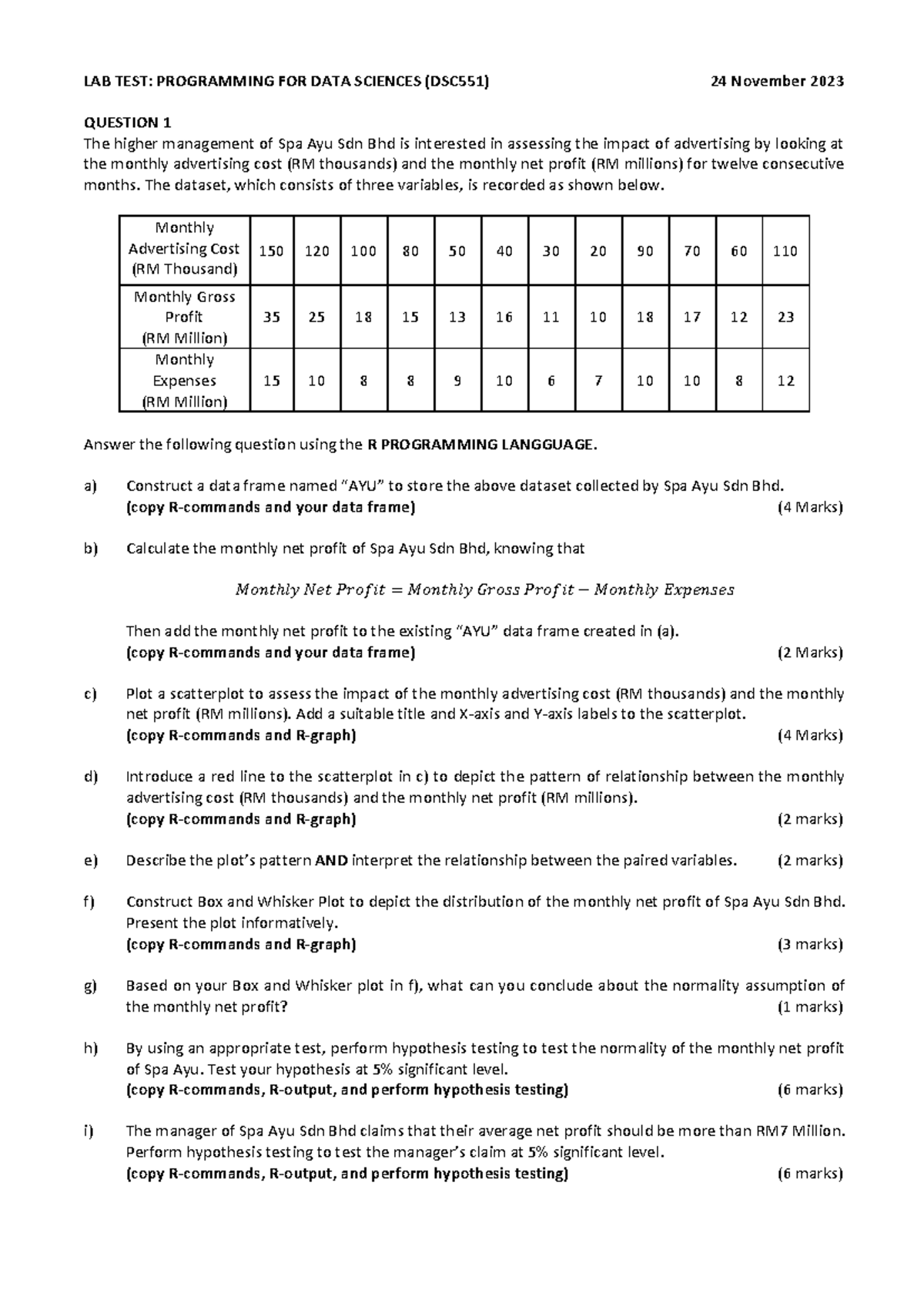 (QS) Lab Test (Oct 2023 - Feb 2024) - LAB TEST: PROGRAMMING FOR DATA ...
