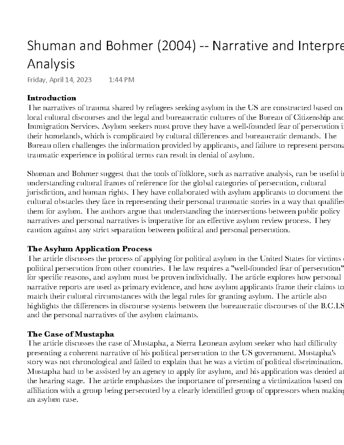 Shuman and Bohmer (2004 ) - Narrative and Interpretive Analysis ...