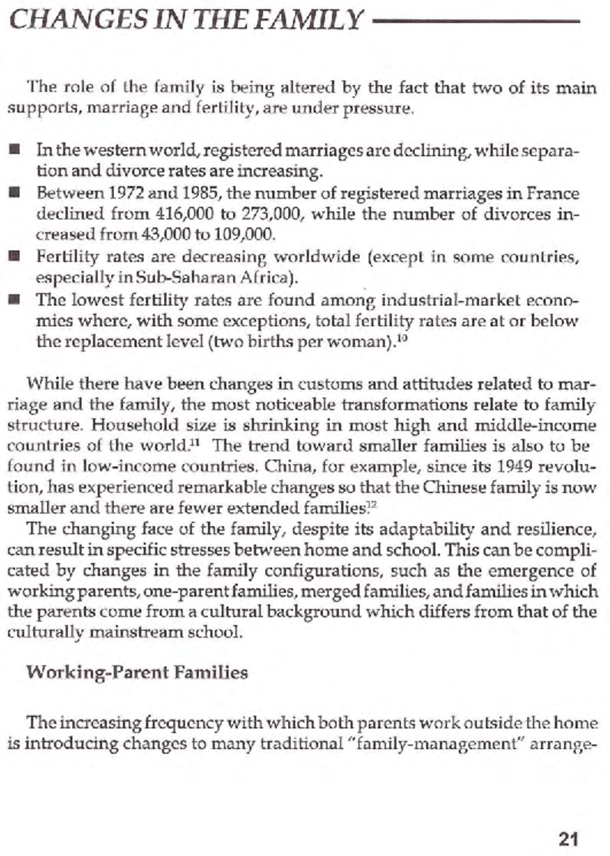 Changes In The Family - Studocu