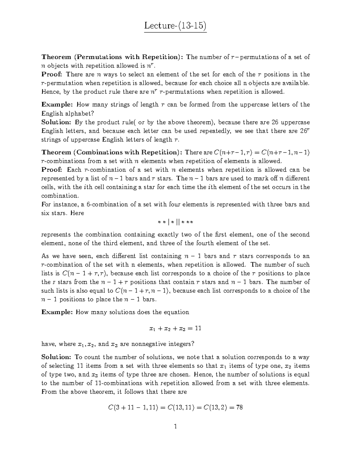 B Tech Discrete Mathematical Structures Copy Copy Lecture 13 15 Theorem Permutations With