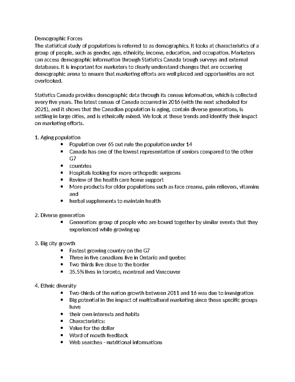 Demographic Forces - Demographic Forces The statistical study of ...