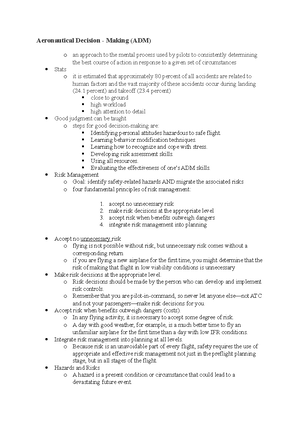 Aeromedical Factors - These notes are taken during class and are used ...