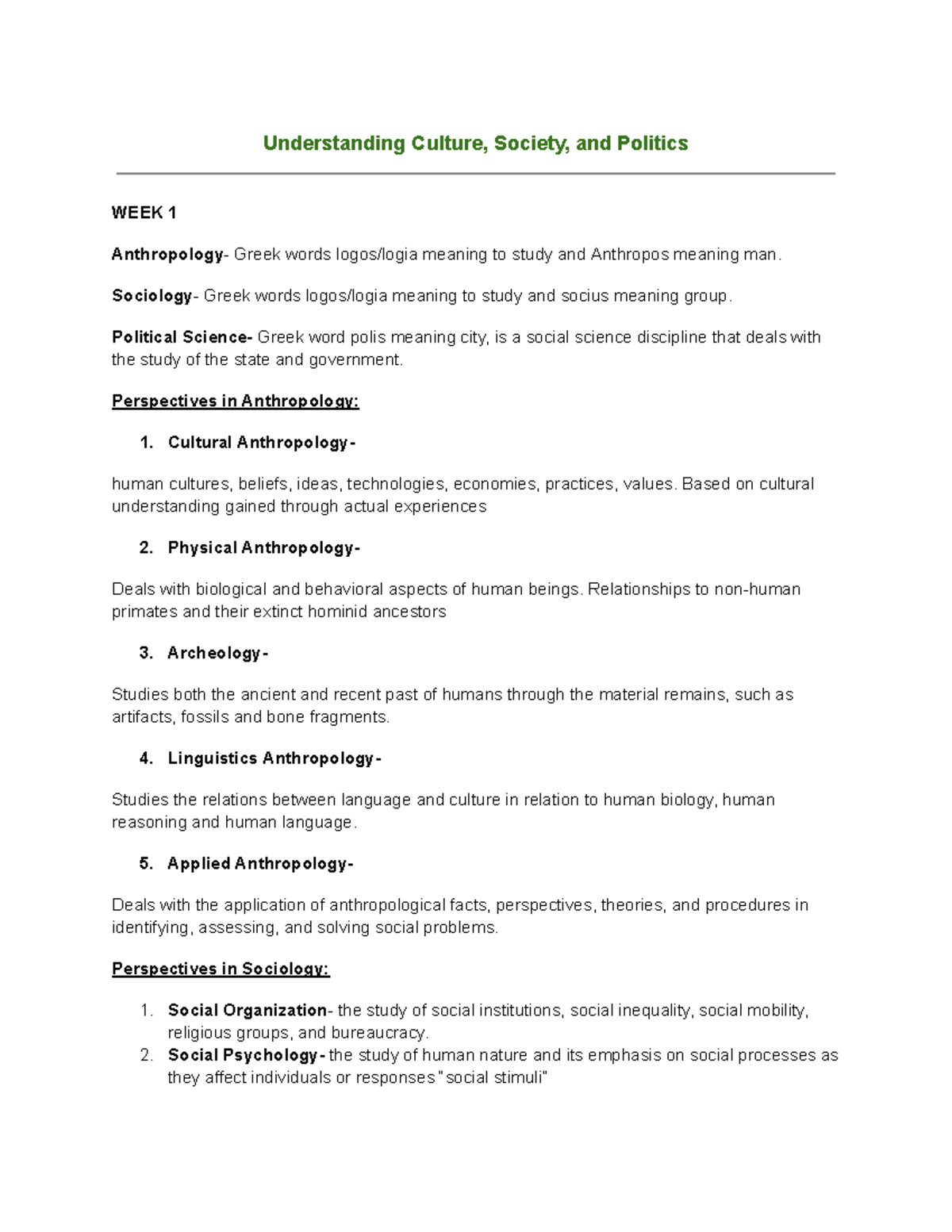 UCSP Quarter 3 Reviewer - Understanding Culture, Society, and Politics ...