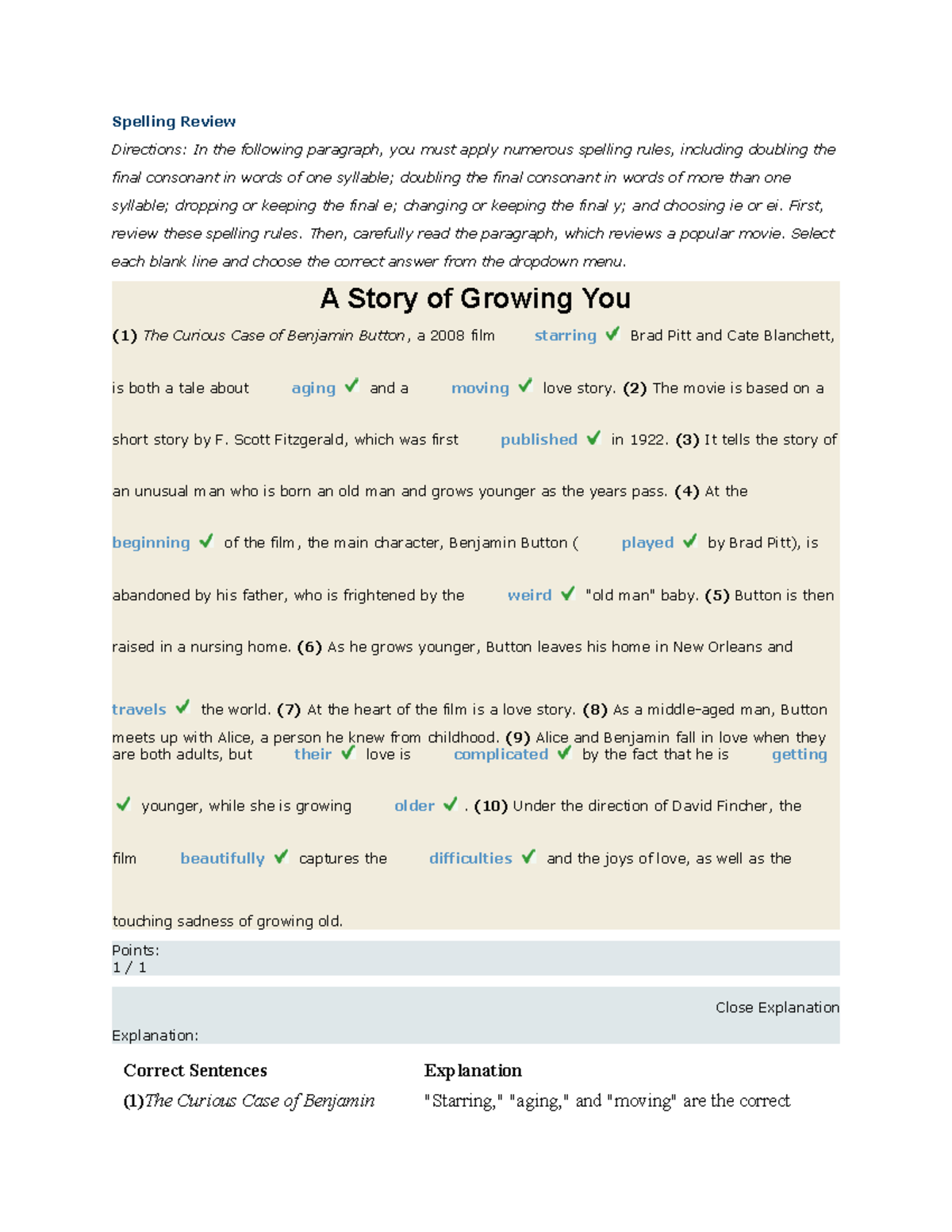 Spelling Review - Practice material exams - Spelling Review Directions ...